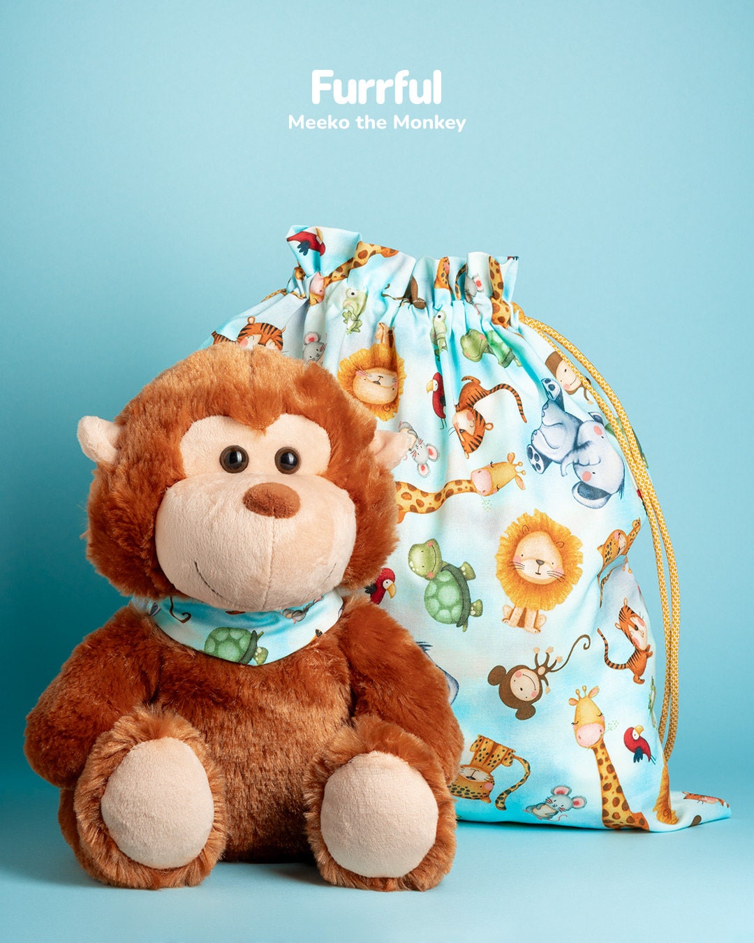 Monkey Stuffed Animal Plush Gift Package, Safari Jungle Birthday Baby ...