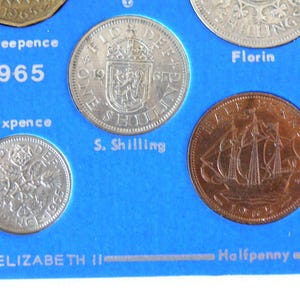 1965 60th BIRTHDAY COIN SET - Halfcrown Florin Shillings Sixpence ...
