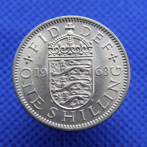 1963 Birthday SHILLING COINS English & Scottish Designs Genuine Queen ...