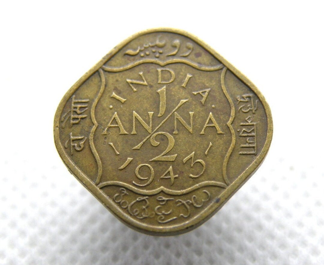 INDIA - 1943 HALF ANNA Coin - King George V.I. - King and Emperor ...