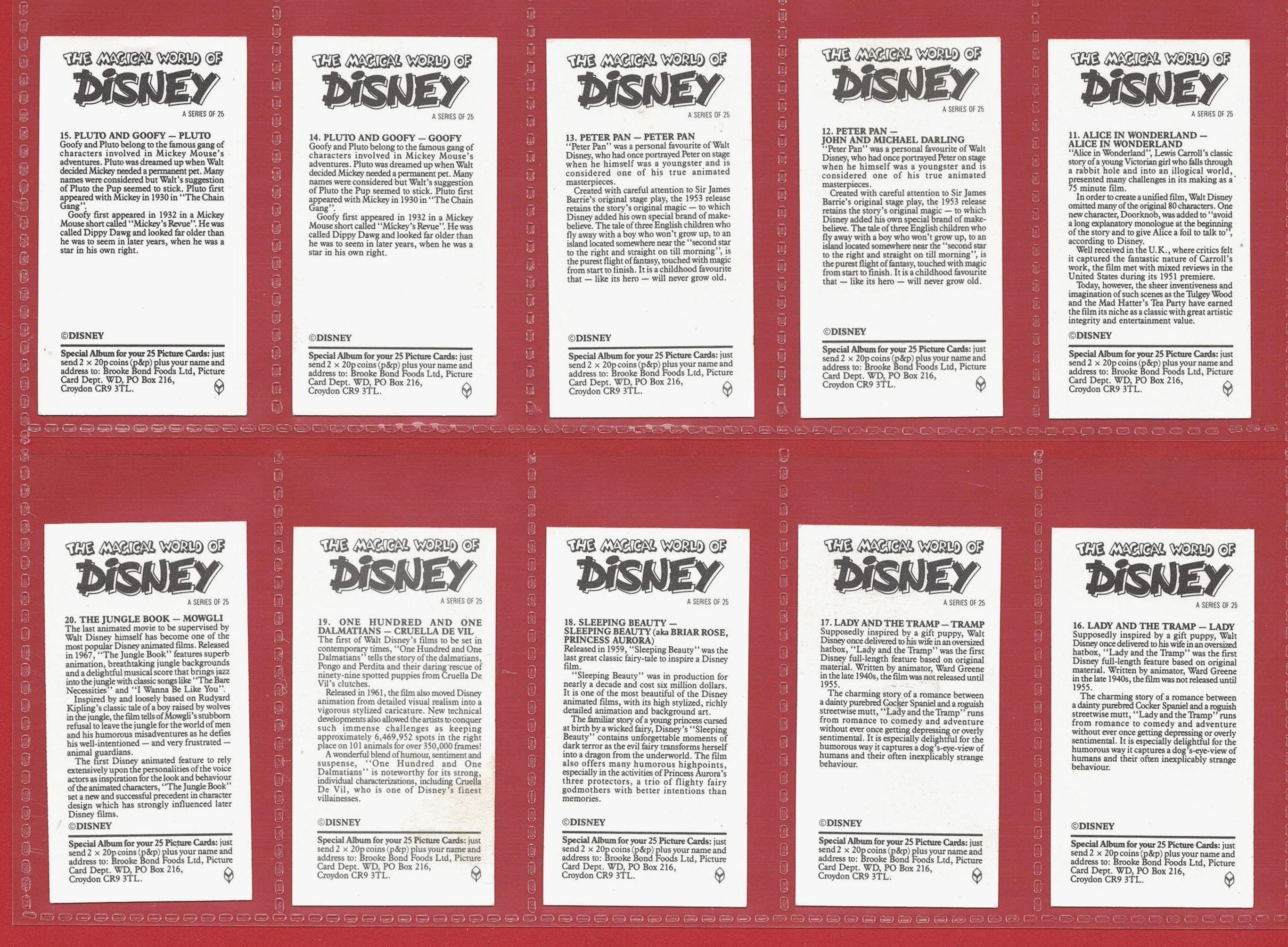 WALT DISNEY CARDS - the Magical World of Disney - Brooke Bond Tea Card ...