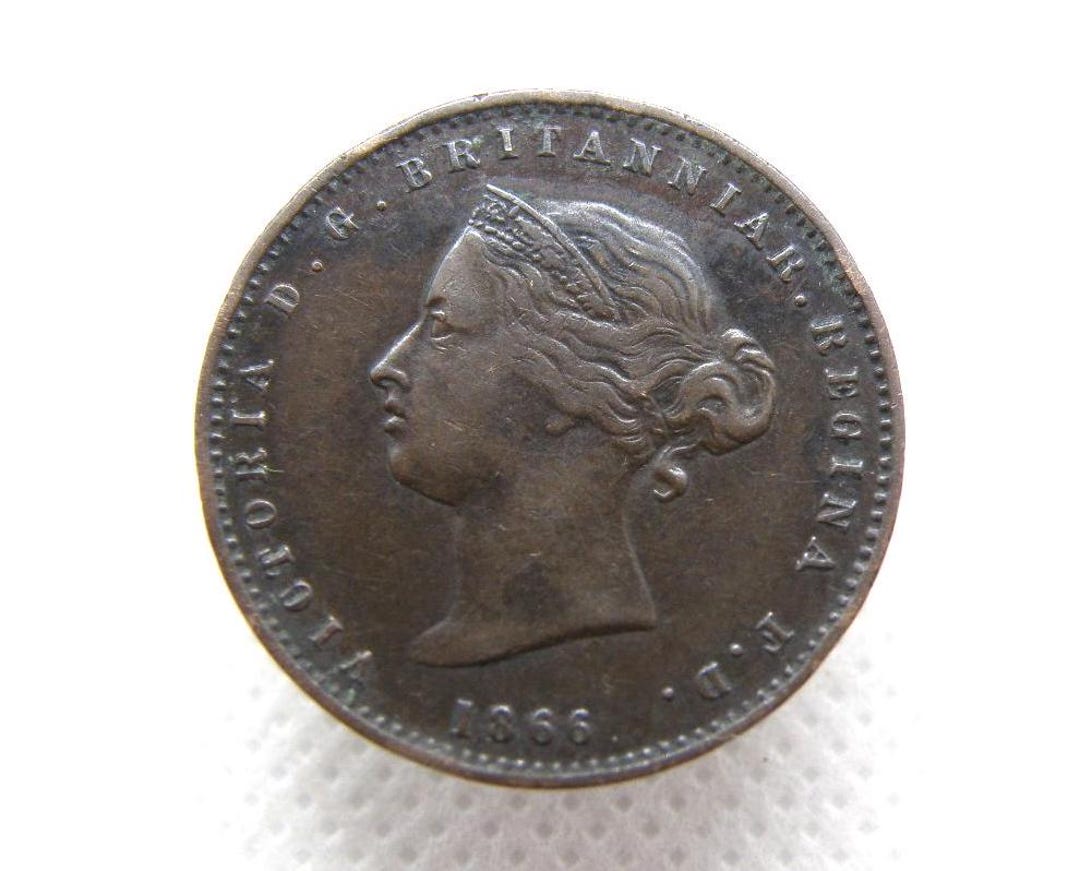 1866 JERSEY VICTORIAN COIN - Queen Victoria - 1/26th Shilling Bronze ...