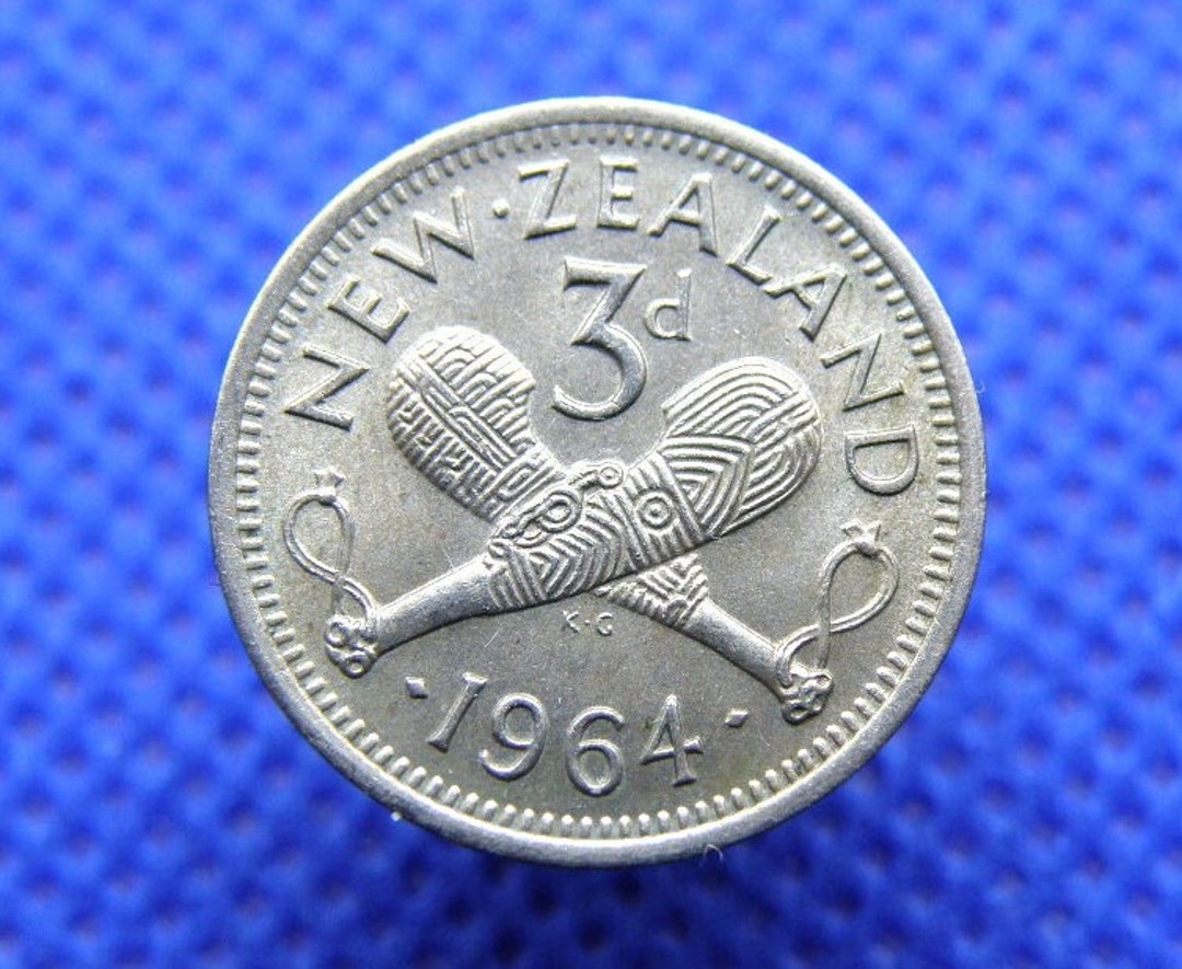 NEW ZEALAND 1964 THREEPENCE 3d Coin - Original 1964 Coin - Queen ...