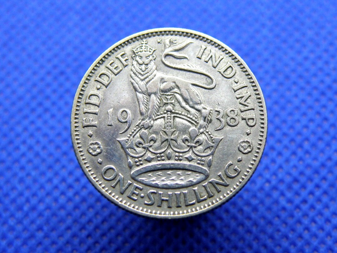 1938 SHILLING SILVER COIN British Silver Shilling King George V.I ...