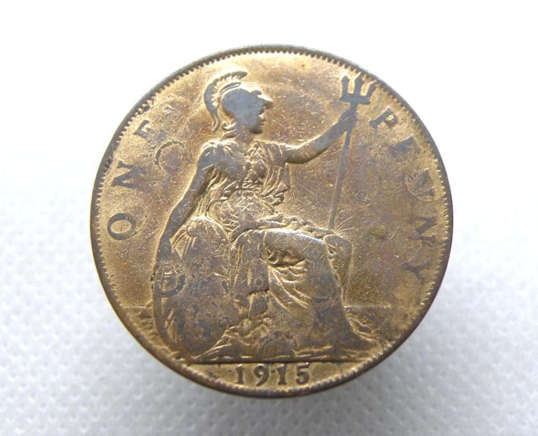 1915 British Penny Coin: King George V Bronze 1d, Britannia - Etsy