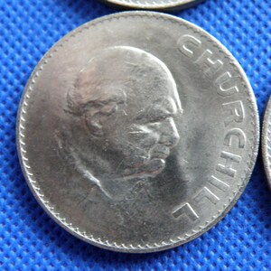 1965 Churchill Crown Coins - British Five Shillings - 5x Large Winston ...