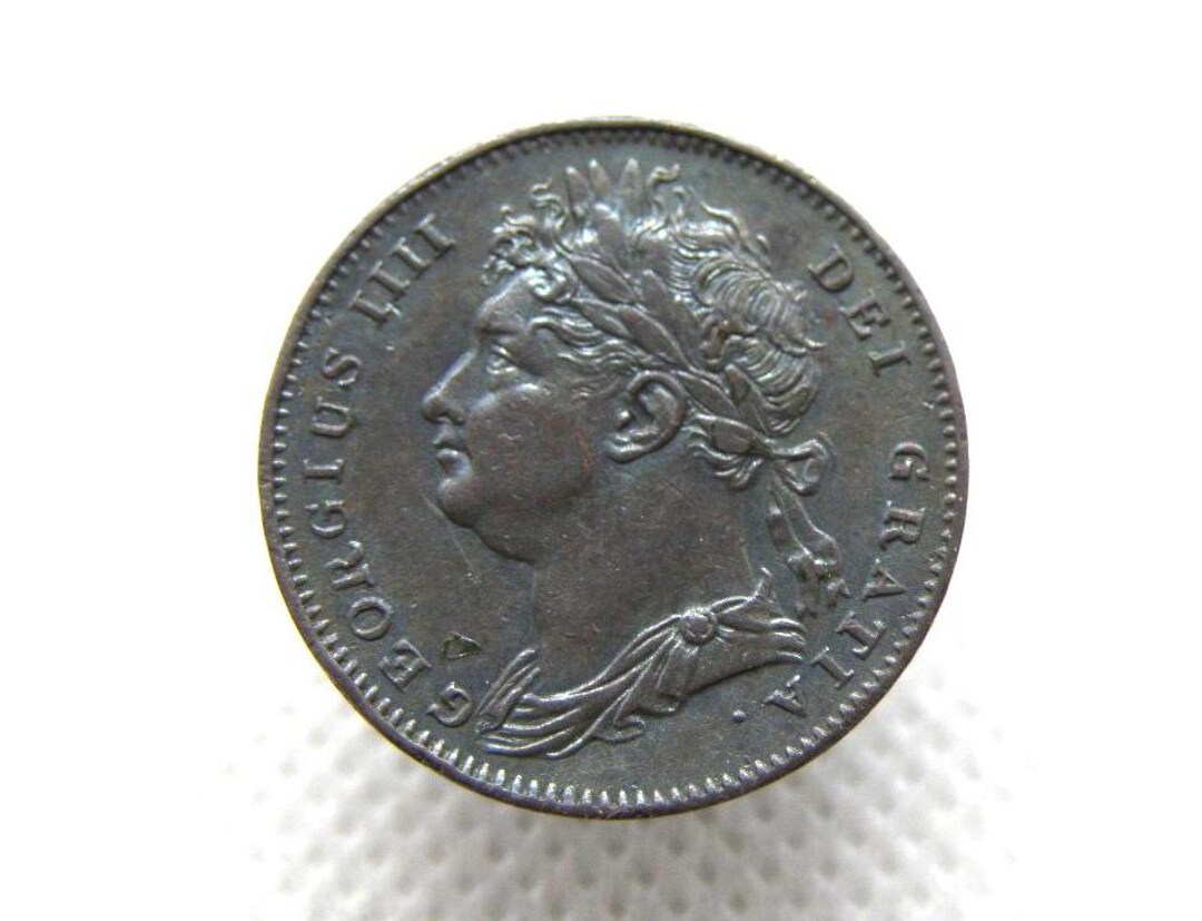1822 FARTHING COIN - Genuine King George IV Copper 1/4 Penny Coin ...