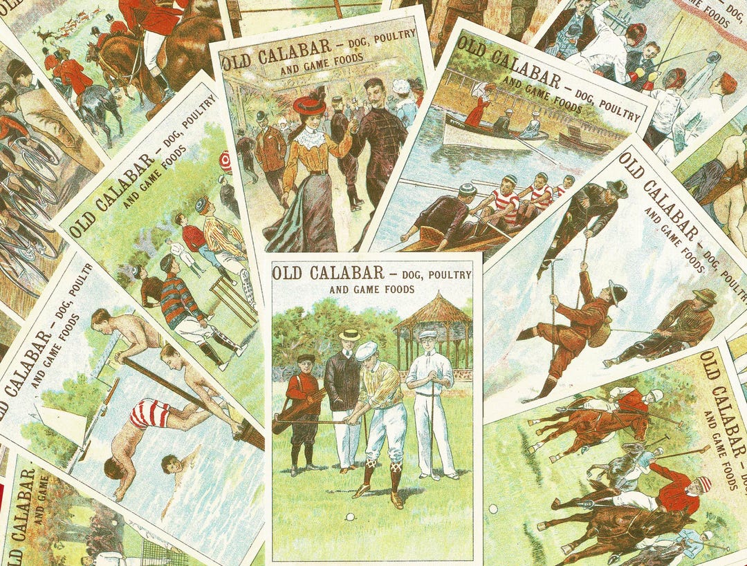Vintage SPORTS & GAMES CARDS - Trade Card Set - Golf Cricket Shooting ...