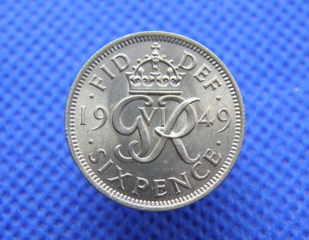 1949 SIXPENCE COIN - British 6d Coin - King George VI - Lucky Sixpence ...
