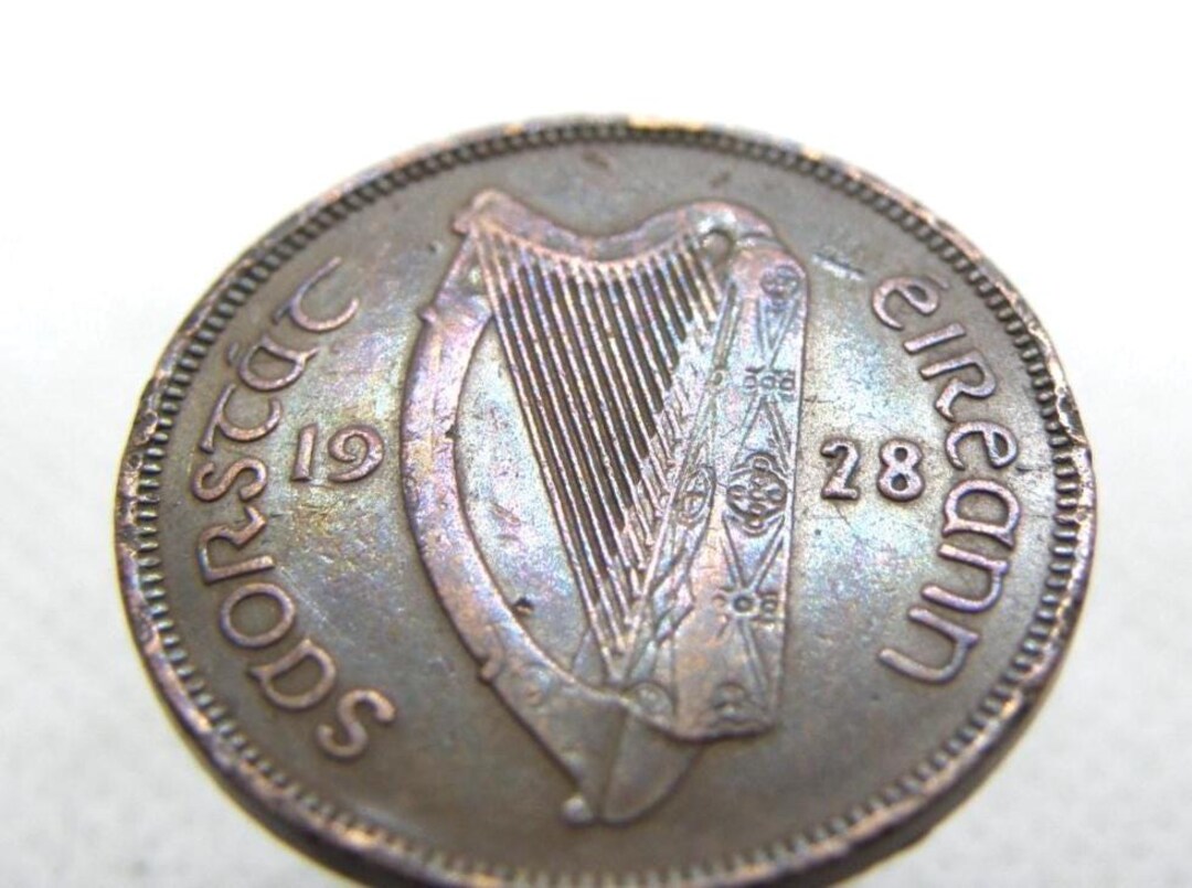 1928 IRELAND / EIRE HALFPENNY Coin - Bronze 1/2d Coin. Pig & Piglets ...