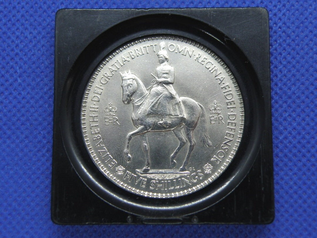 1953 CORONATION CROWN Coin Polished Queen Elizabeth II Coronation ...