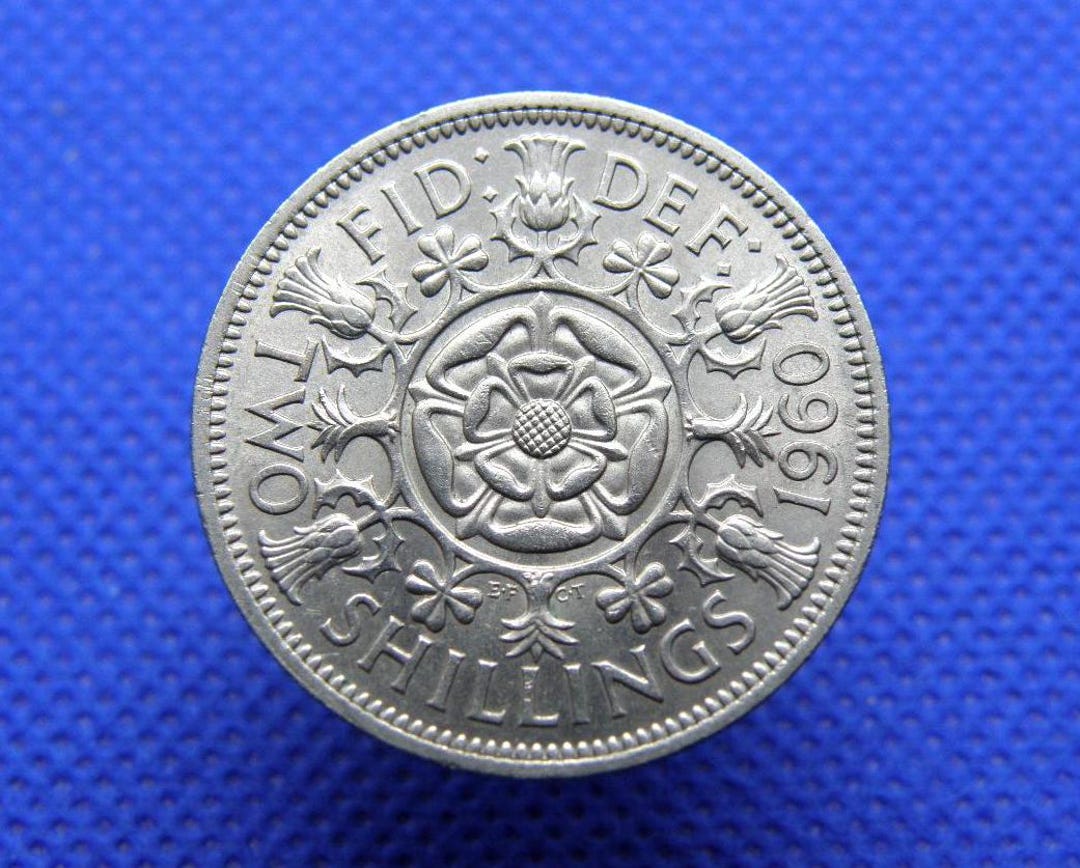 65th Birthday 1960 TWO SHILLING COIN - British 2/- Florin - Queen ...