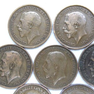 1920's HALFPENNY COINS DATE Run - King George V - 1920 Through to 1929 ...