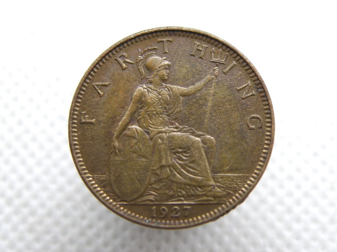 1927 FARTHING COIN - British 1/4 Penny Coin. King George V. Good ...