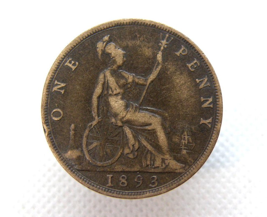 1893 VICTORIAN PENNY COIN - Queen Victoria - Original Bronze One Penny ...