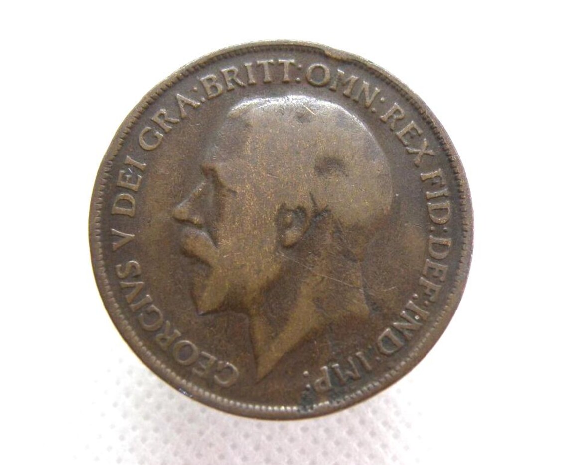 1919 'H' PENNY COIN With Heaton Mint Mark - King George V - Bronze ...