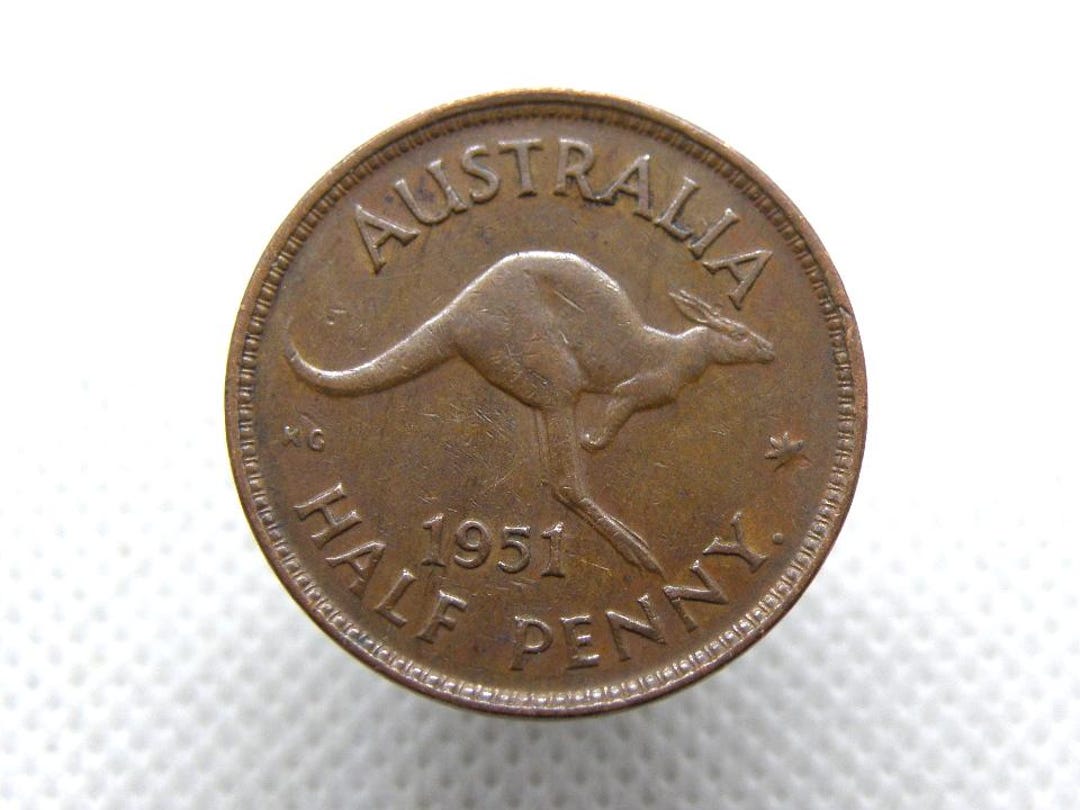 AUSTRALIA - 1951 HALFPENNY COIN - King George V.I.- Genuine ...