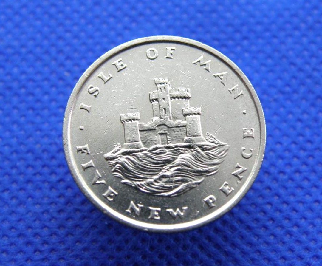 1975 ISLE of MAN Five Pence Coin - Queen Elizabeth II - Castle Design ...