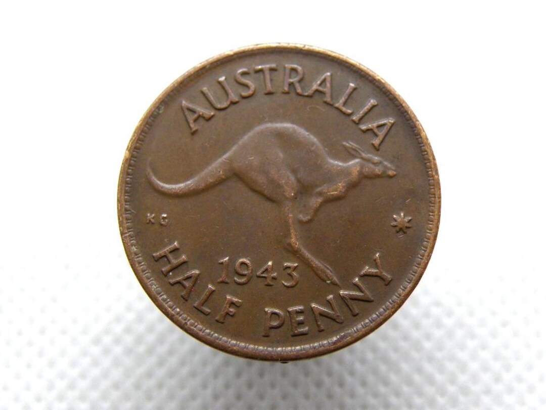 AUSTRALIA - 1943 HALFPENNY COIN - King George V.I. - Genuine ...
