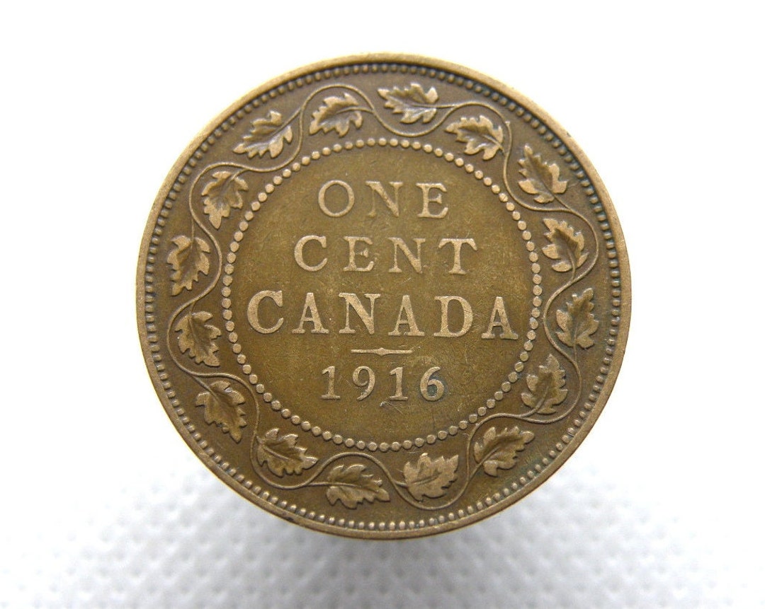 CANADA - 1916 ONE CENT Coin - King George V - Genuine 108 Year Old ...