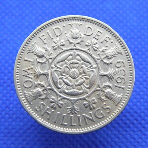 66th Birthday / Retirement TWO SHILLING COIN 1959 - British 2/- Florin ...
