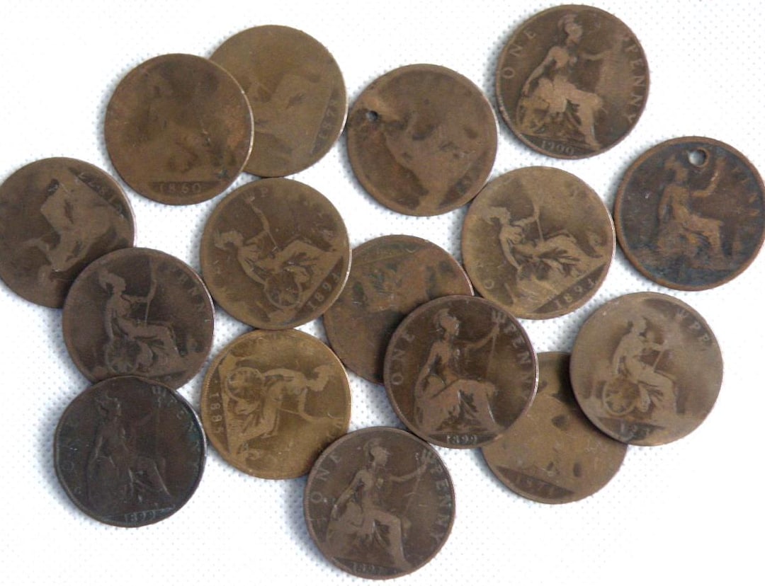 16x VICTORIAN BRITISH PENNY Coins - Large Bronze Pennies - Queen ...