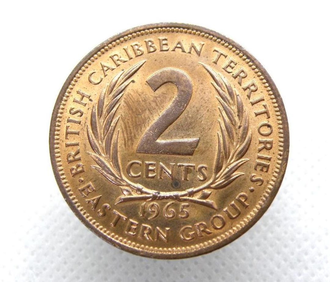1965 BRITISH CARRIBEAN TERRITORIES - Two Cent Coin - Queen Elizabeth I ...