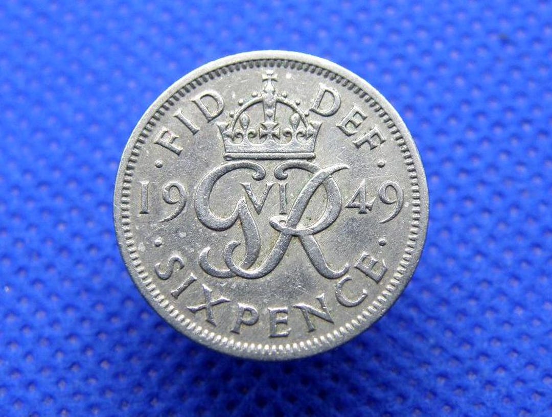 1949 SIXPENCE 75th Birthday COIN - British 6d Coin. King George VI ...