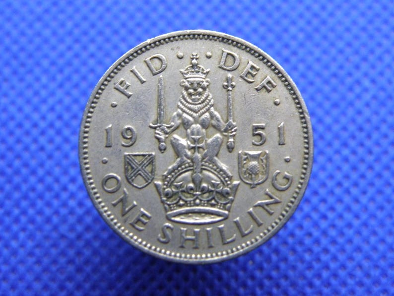 1951 Birthday SHILLING COINS - English & Scottish Designs - British ...
