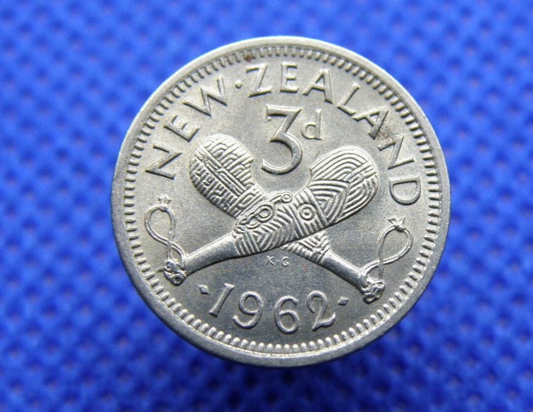 NEW ZEALAND THREEPENCE 3d Coin Original 1962 Coin Queen Elizabeth I.I ...