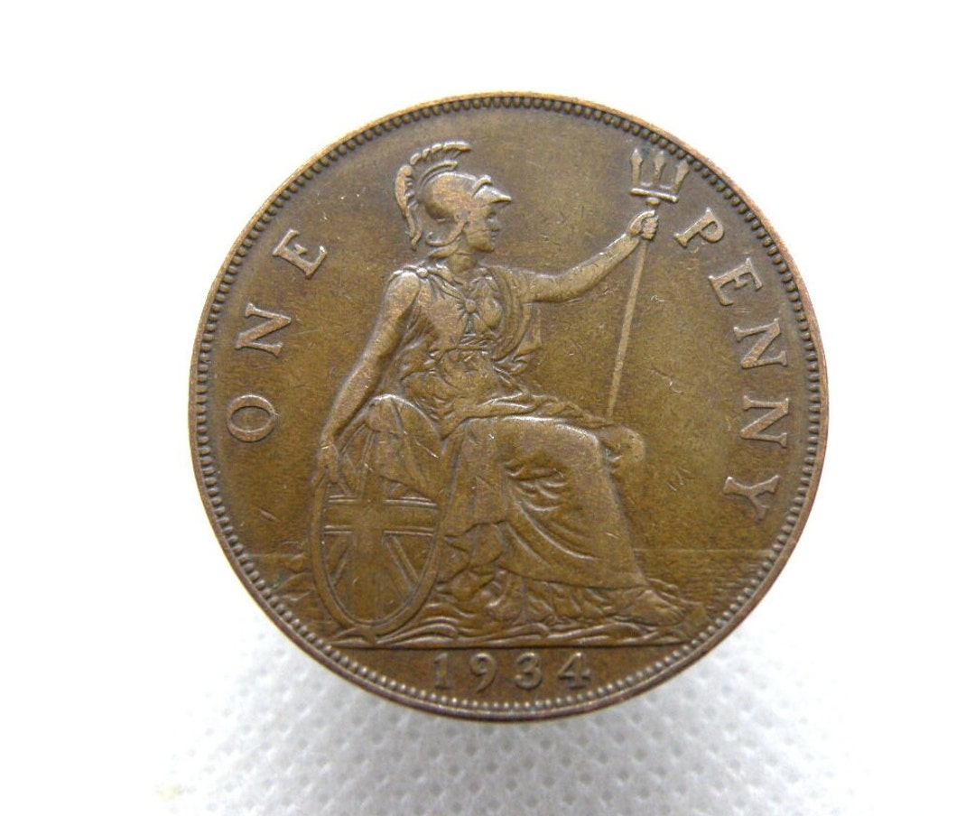 1934 90th Birthday PENNY COIN - King George V - Bronze - 1d Coin ...