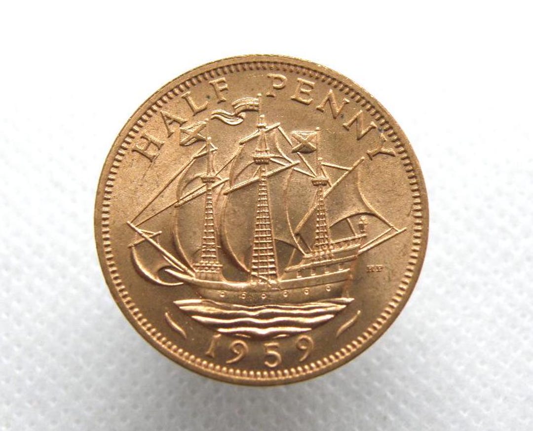 66th Birthday Coin Gift - 1959 British HALFPENNY COIN - High Grade ...