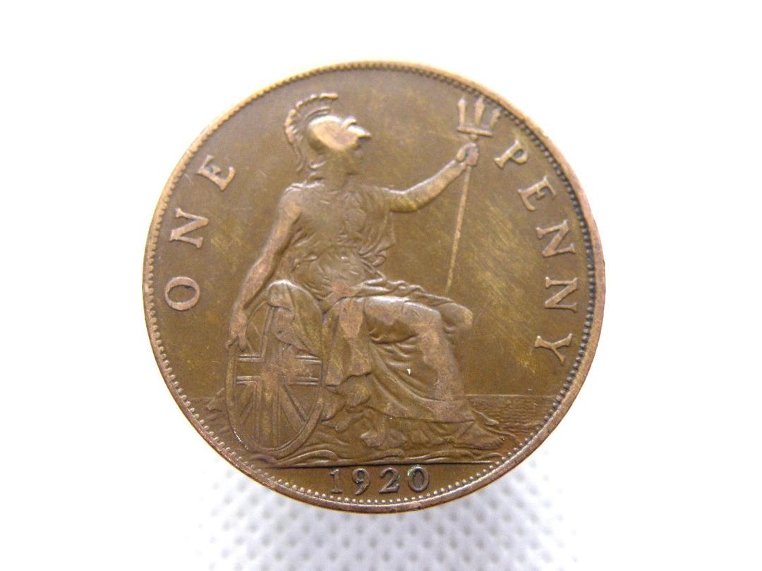 1920 PENNY COIN - King George V - Bronze - One Penny 1d. - Original ...