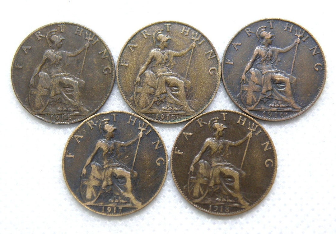 WORLD WAR I FARTHINGS Genuine Original British Farthing - Etsy