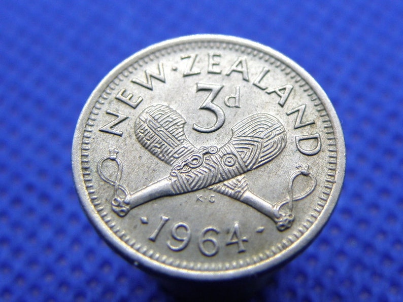 NEW ZEALAND 1964 THREEPENCE 3d Coin - Original 1964 Coin - Queen ...