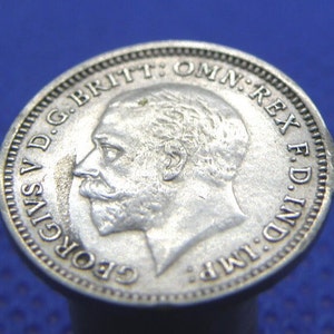 1932 THREEPENCE SILVER COIN British Silver 3d King George V Genuine ...