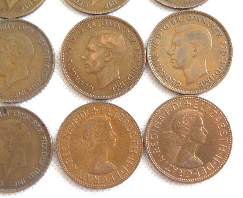 16x Vintage BRITISH PENNY COINS - Old Large 1d Coins - Genuine - Dates ...
