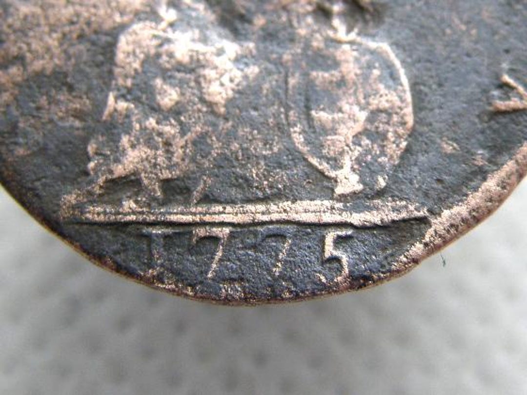 1775 FARTHING COIN. - Genuine Original Copper 1/4d Coin. King George ...