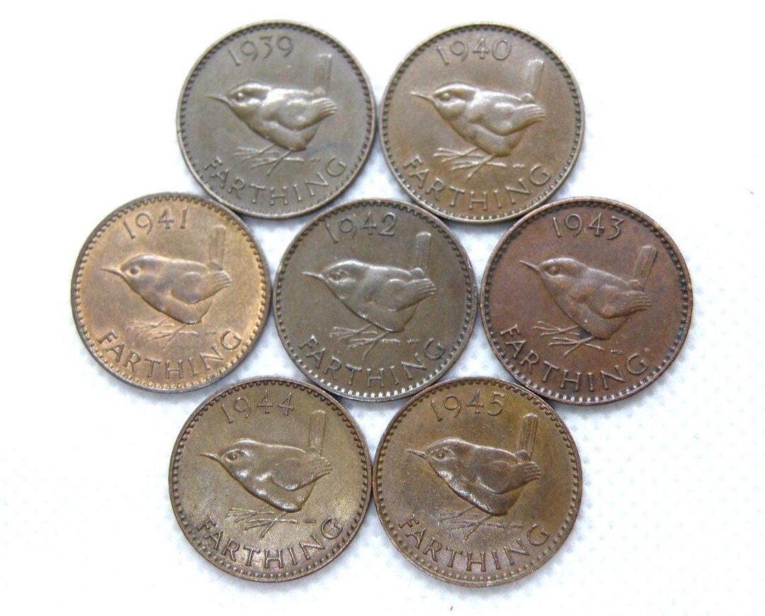 WORLD WAR TWO Farthing Coins - Genuine British Farthings 1939 1940 1941 ...