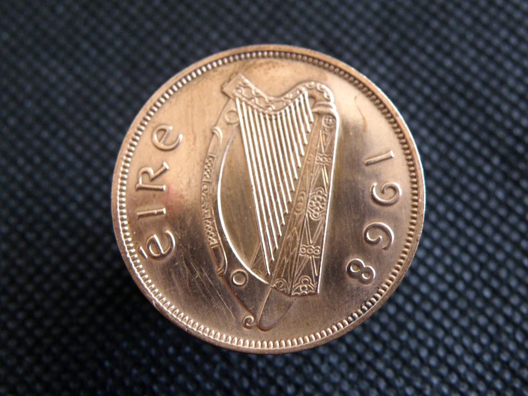 1968 IRISH PENNY COIN - Good Grade Ireland / Eire Coin - Cockerel ...