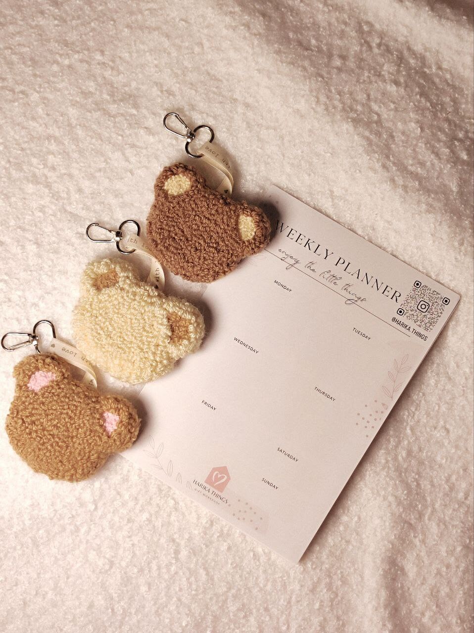 Cute Teddy Bear Keychains Handmade Valentine's Day Gift for Her ...
