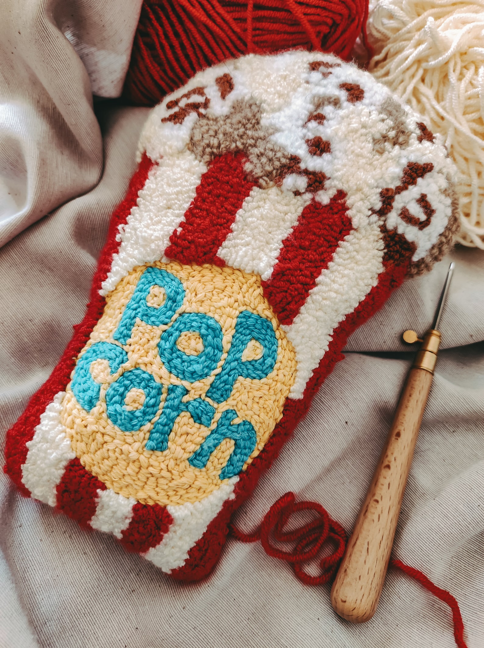 POP CORN TOYS Fluffy Punch Needle Craft Gift for Her Gift for Him ...