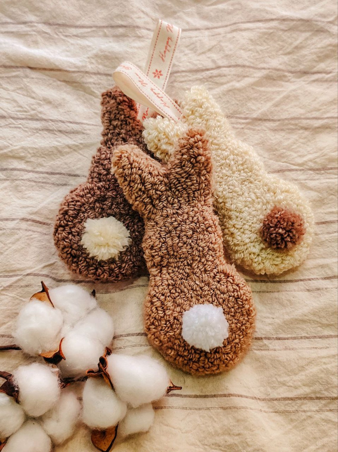Cute Keychain Set of 3 Pieces: Punch Needle Bunny Rabbit or - Etsy