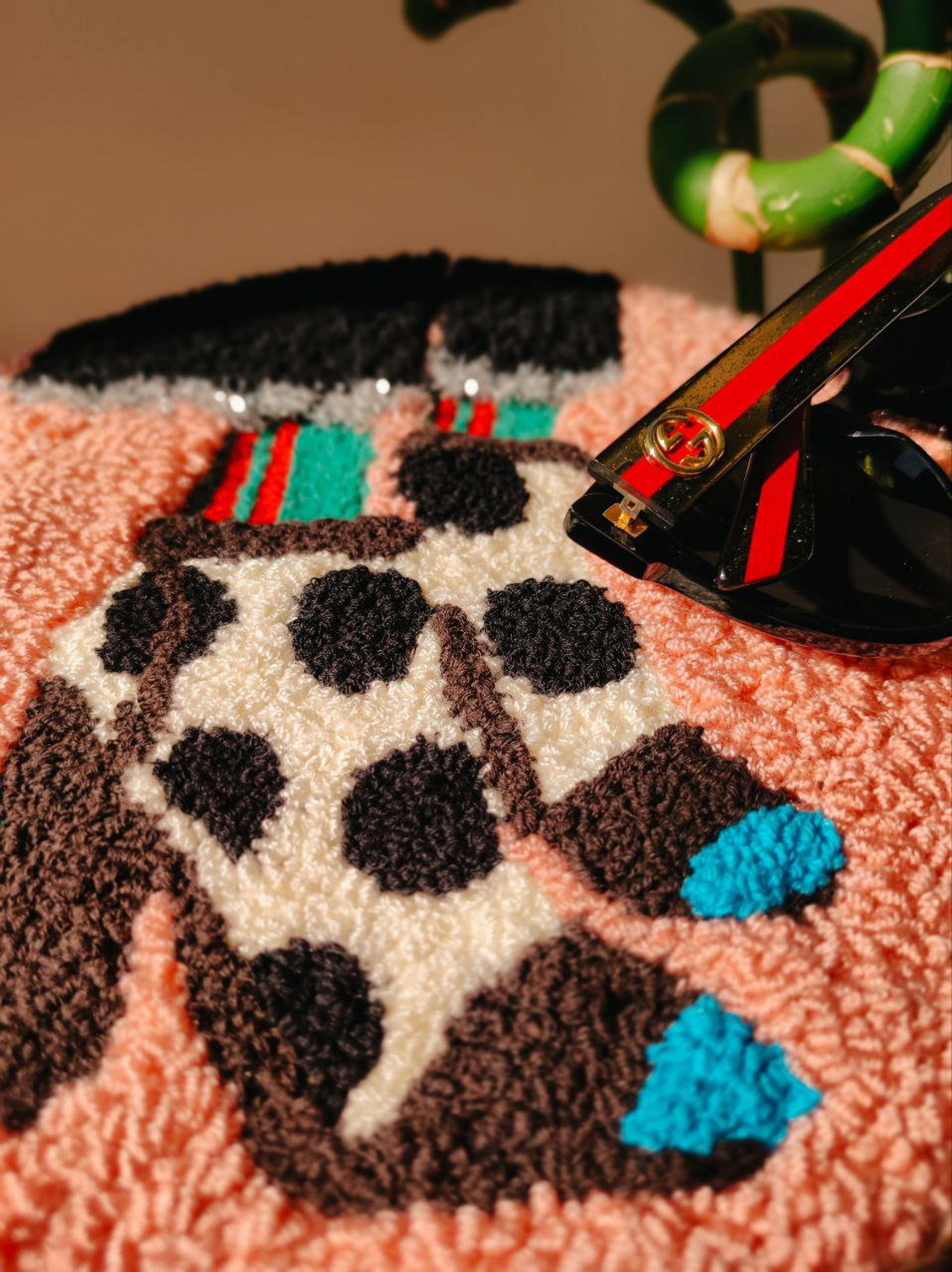 Pink Designer Chair Like a Gucci Craft Punchneedle Stool Fashion Style ...