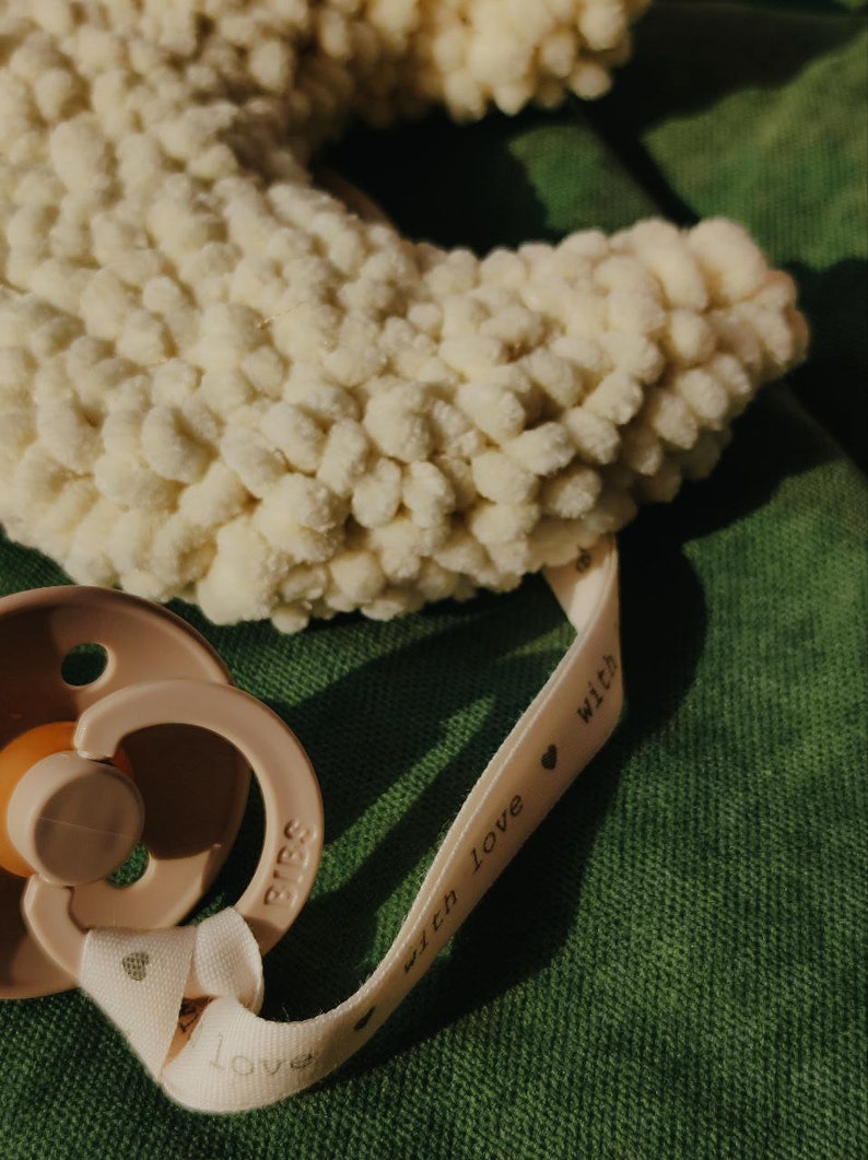 Cozy Vanilla Holder-moon for Baby Pacifier Dummy Punchneedle Newborn ...