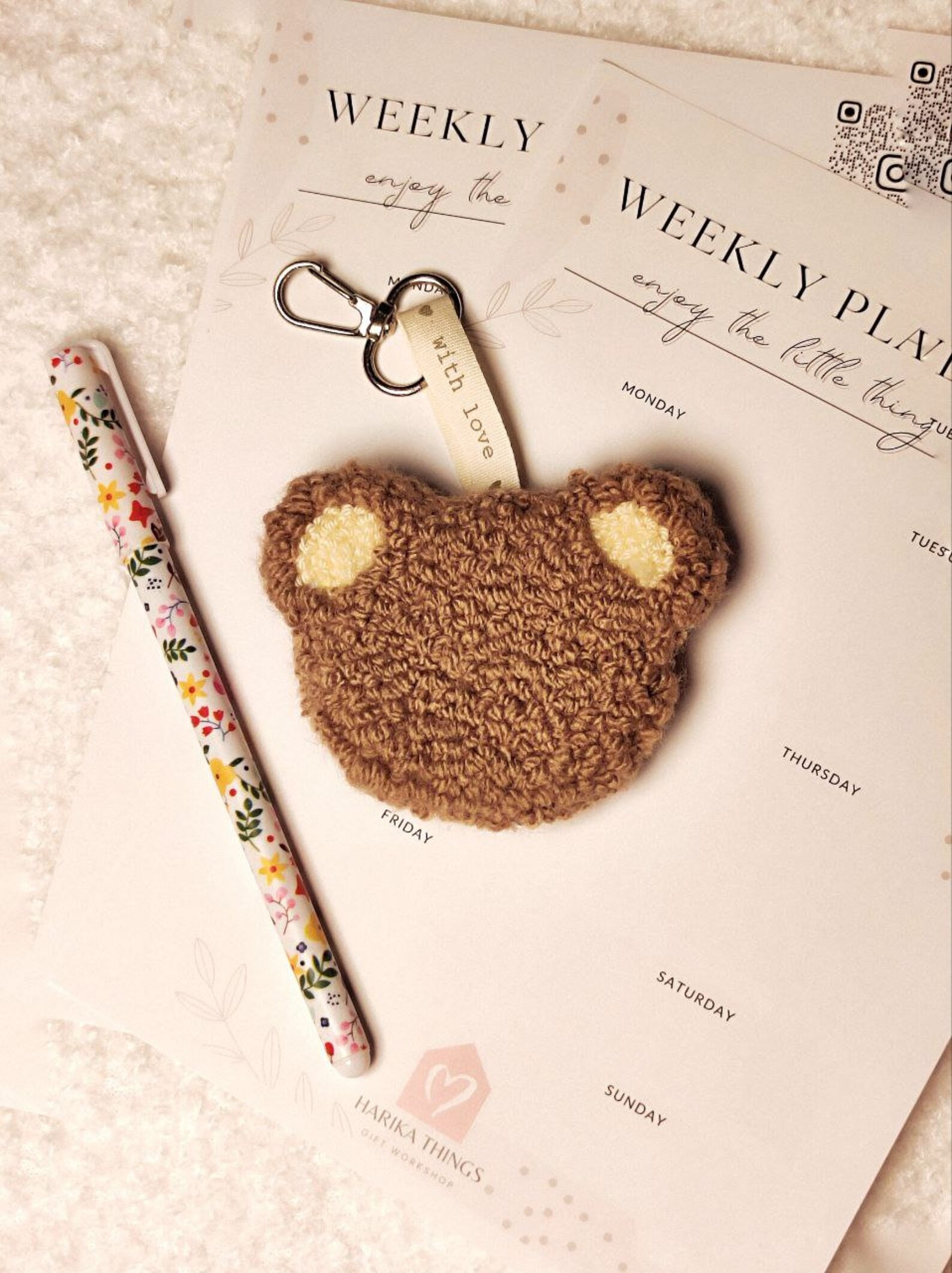 Cute Teddy Bear Keychains Handmade Valentine's Day Gift for Her ...