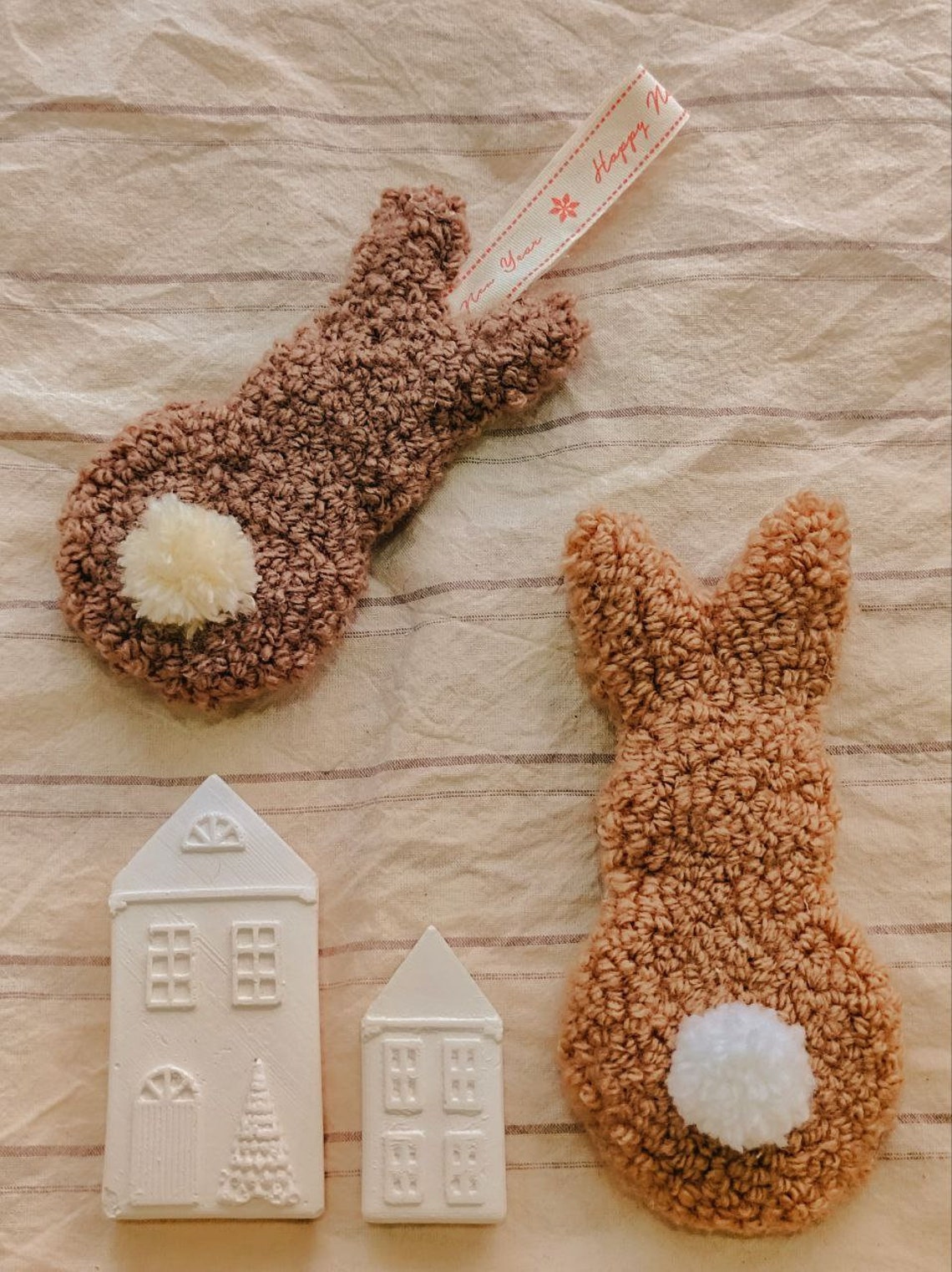 Cute Keychain Set of 3 Pieces: Punch Needle Bunny Rabbit or - Etsy