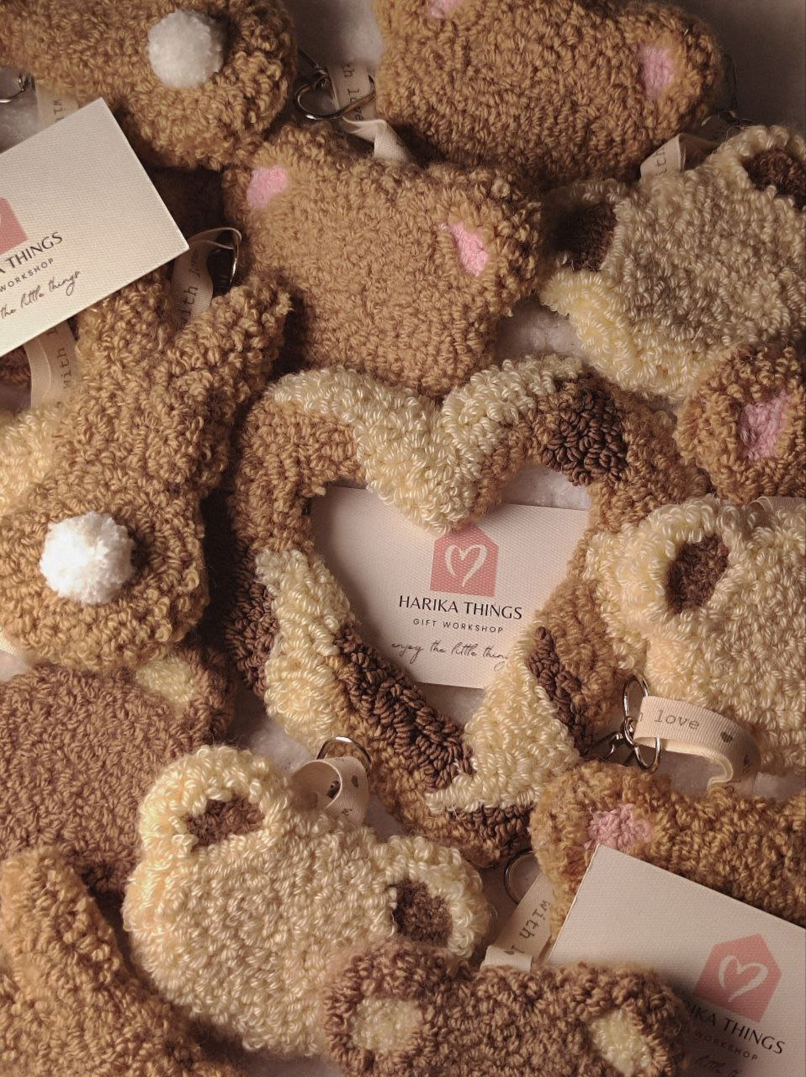 Cute Teddy Bear Keychains Handmade Valentine's Day Gift for Her ...