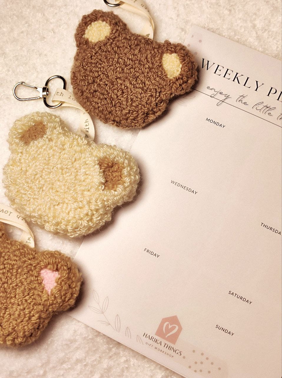 Cute Teddy Bear Keychains Handmade Valentine's Day Gift for Her ...