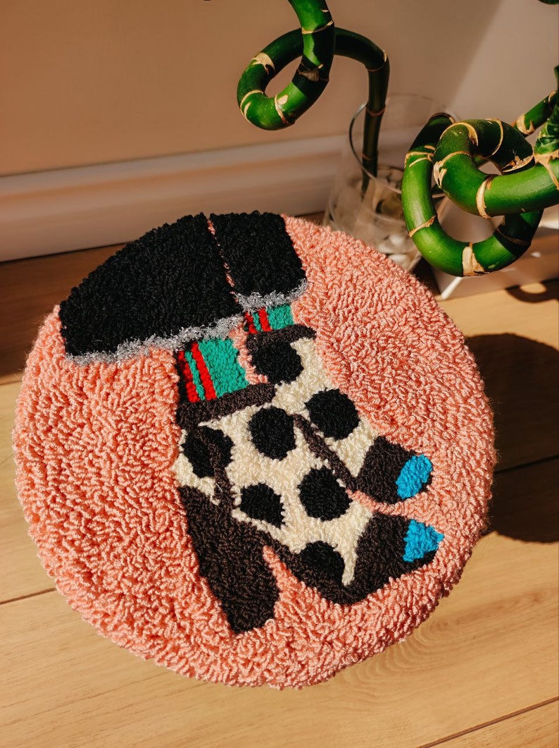 Pink Designer Chair Like a Gucci Craft Punchneedle Stool Fashion Style ...